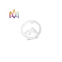 Quality 2.2g Mountaineering Enthusiasts Stainless Steel Hollow Charms for sale