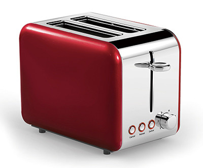 Quality Reheat Function Brushed Chrome Stainless Steel Toaster 2 Slice for sale