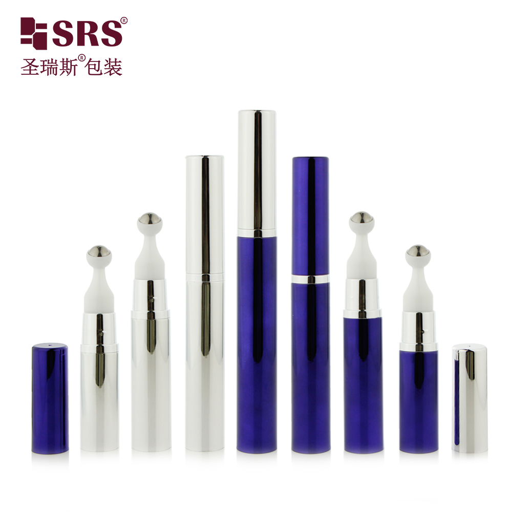 Quality A0031 5ml 10ml 12ml 15ml AS PP Airless Roller Steel Ball Bottle For Serum Gel for sale