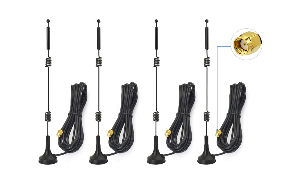 Bingfu Dual Band WiFi 2.4GHz 5GHz 5.8GHz 9dBi Magnetic Base MIMO RP-SMA Male Antenna