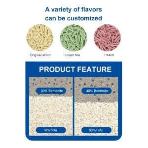 Quality Colorful Bentonite Tofu Mixed Cat Litter OEM ODM Tofu Clumping Cat Litter for sale