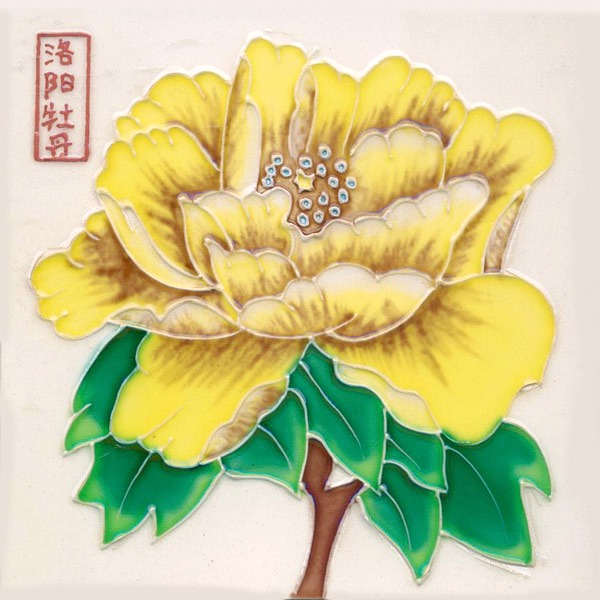 Quality Wholesale Flower Pattern Hand Painted Ceramic Tabletop Art Piece Tiles. for sale