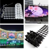 Quality High Reliability P55mm Flexible LED Mesh Screen Outdoor IP66 Waterproof for sale