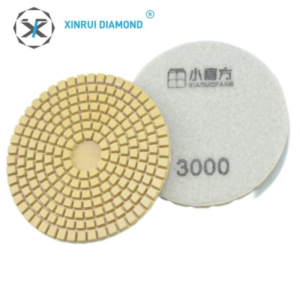 Quality Multi-functional 4inch Diamond Polishing Pad for Stone Marble Granite 7mm for sale