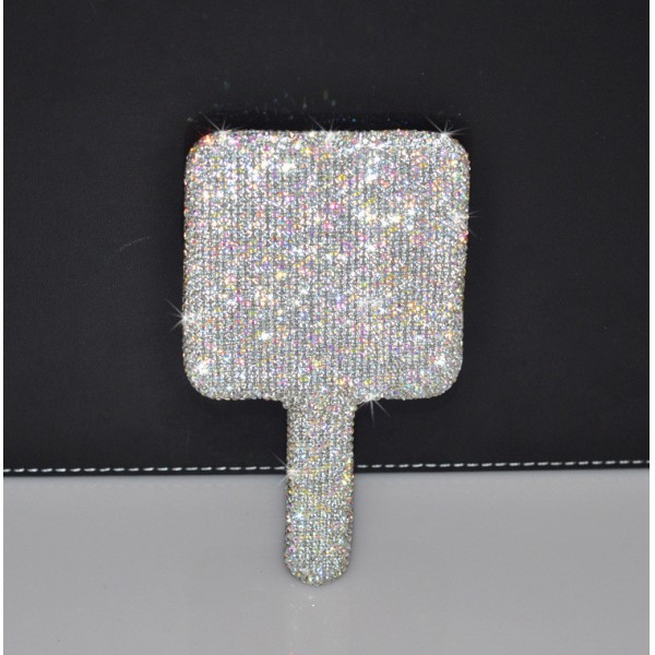 Quality Light Pink Circle Rhinestone Mirror for On-the-Go Touch Ups and Makeup for sale