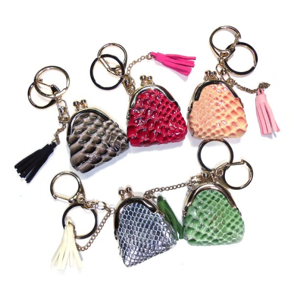 Quality Sliver Plated Coin Holder Small Purse Keychain With Debossed Logo for sale