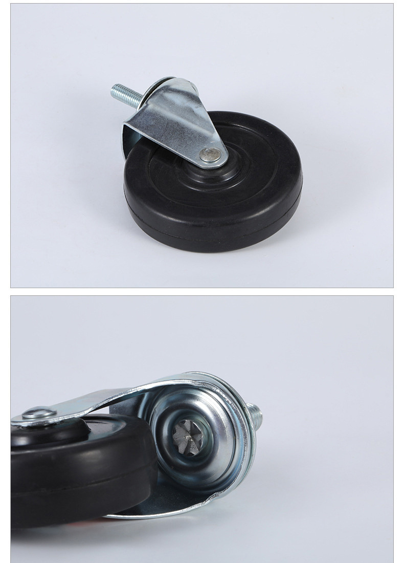 Light Duty 1inch 1.25inch 3inch Furniture Rubber Black Swivel Castor Wheel