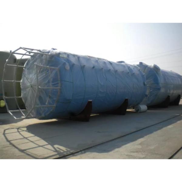 Quality 2.5m3 Green Cylindrical FRP Horizontal Tank For Water Purification for sale