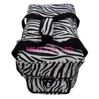 Quality Multi - Purpose Fabric Zebra Makeup Bag , Zipper Opening Makeup Carrying Case for sale