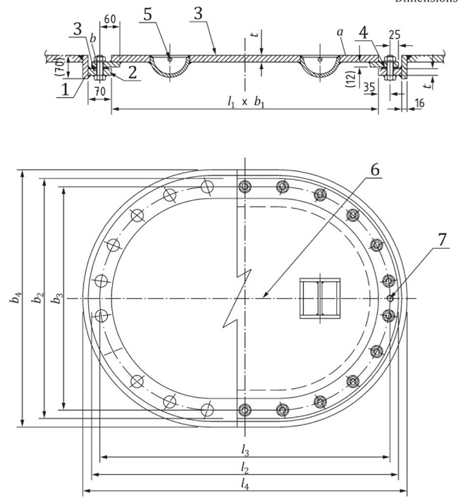 Iso 5894 Type Co Recessed Multi Bolts Manhole Cover Marine Outfitting