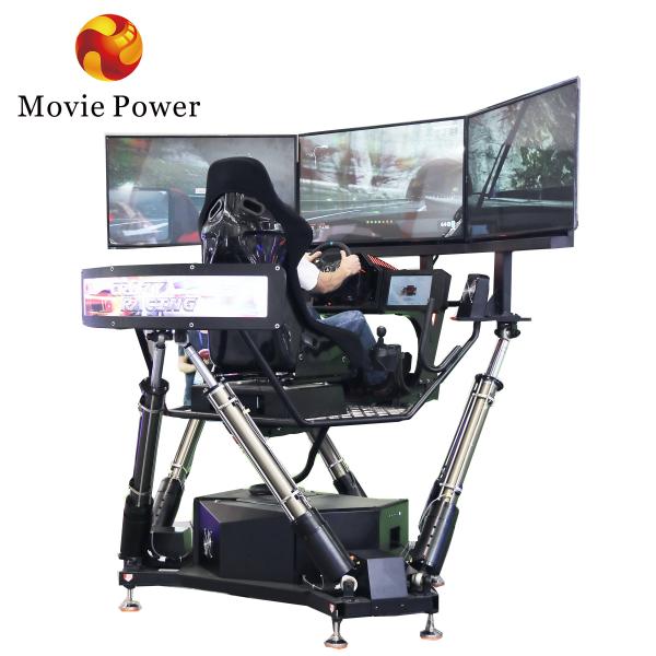 Quality Portable 3 Screen Driving Simulator 6 DOF Racing Cars Arcade Dynamic Motion for sale