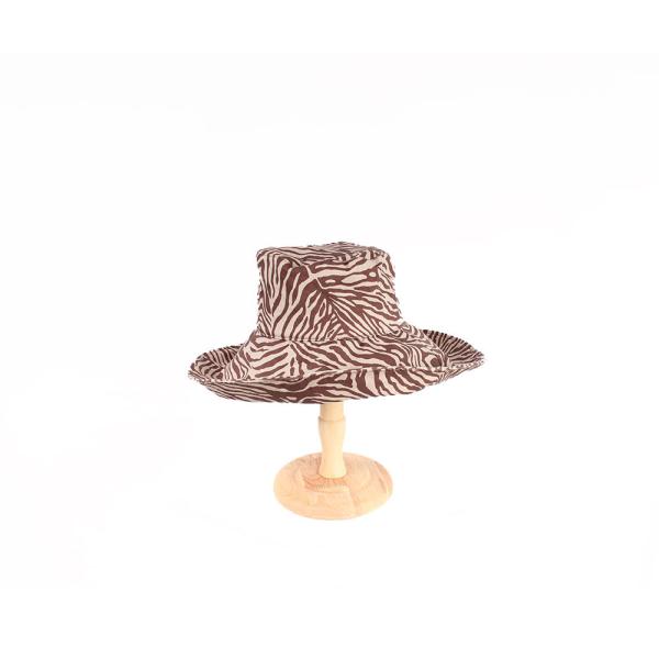 Quality Big Brim Zebra Print Organic Cotton Bucket Hat for sale