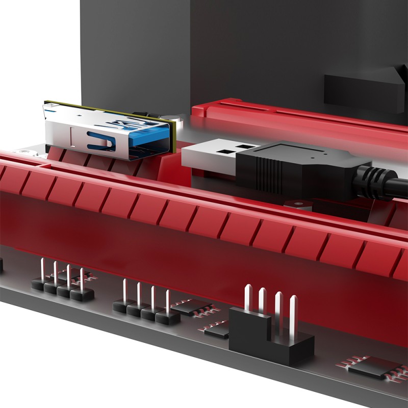 PCI-E Riser Card with magnetic foot pads