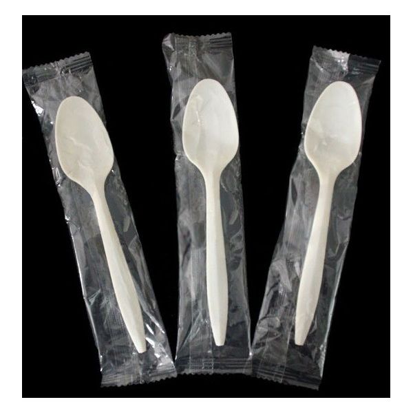 Quality Plastic Cutlery Spoon Biodegradable and Disposable Packed in OPP Bag for Convenience for sale