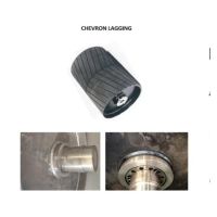 Quality Conveyor Belt Pulley with Herringbone Chevron Rubber Lagging for sale