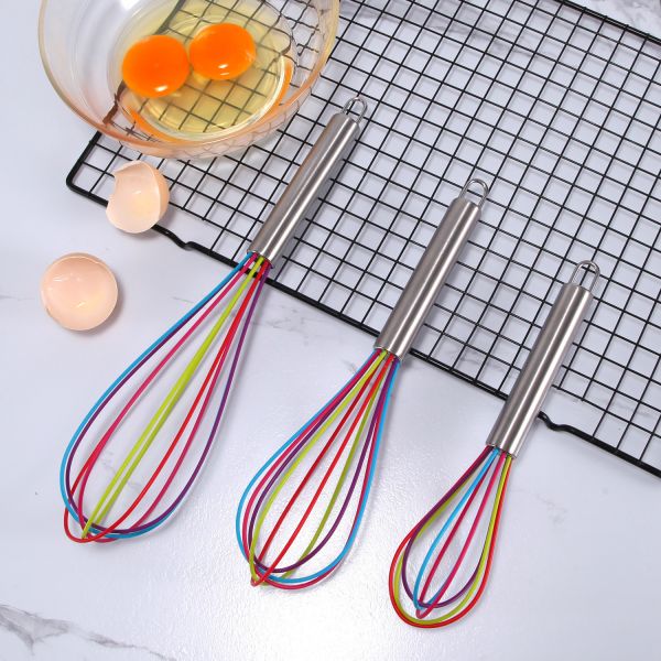 Quality Silicone Whisks and Stirrers Set Non-Slip Kitchen Mixing Tools for sale