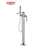 Quality Brass Chrome Freestanding Bathtub Faucets Single Lever Wall Mounted for sale
