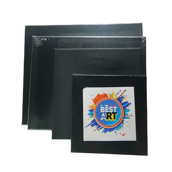 Quality Customizable Black Stretched Blank Black Stretched Painting Canvas Boards for sale