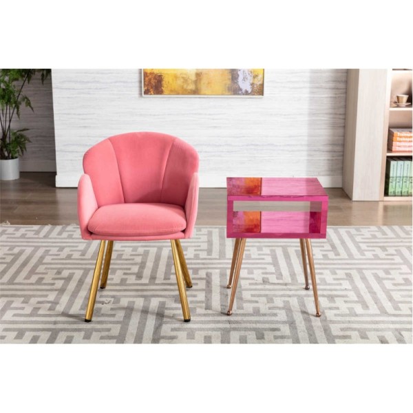 Quality Peach Color Mirror Coffee Bedside Table 17.91inch Width Long Time Using for sale