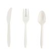 china Rice white PLA biodegradable cutlery Disposable spoon fork and knife with Trade