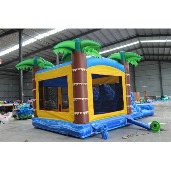Quality Unisex Palm Tree Inflatable Jumping Castle Bouncy Castle with Pool and Jumping for sale