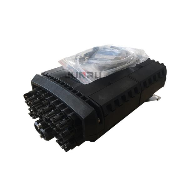 Quality Black FTTH Fiber Optic Splice Closure , 2 In 24 Out Fiber Optic Joint Enclosure for sale