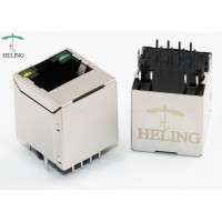 Quality Vertical 10 / 100 Base - T Integrated Magnetic RJ45 Connector LAN Modular Jack for sale