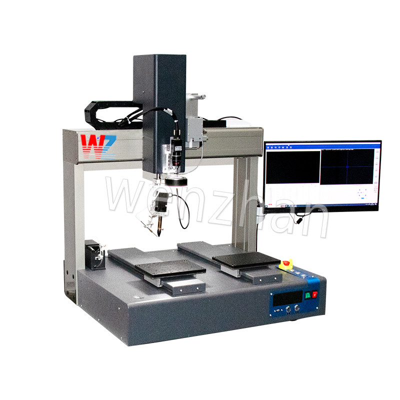 Quality Dual Head 5 Axis Desktop Robotic Iron Station Solder PCB Soldering Machine With for sale