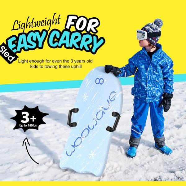 Quality Blue Snow Sled with Two Handles Lightweight and Sturdy PE Core Design for sale