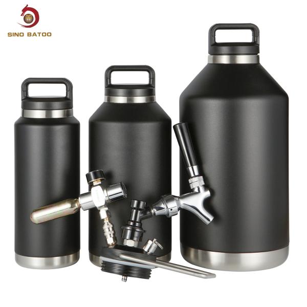 Quality Half Gallon 64oz Homebrew Beer Dispenser Thermo Bottle Growlers for sale