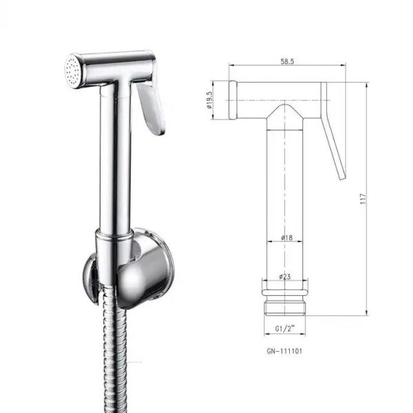 Quality Light Grey Chrome-plated Hand Bidet Sprayer For Bathroom for sale
