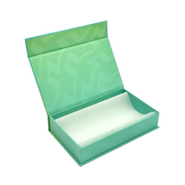 Quality Color Printing Rigid Flip Cover Gift Box With Tissue Paper Skincare Packaging for sale