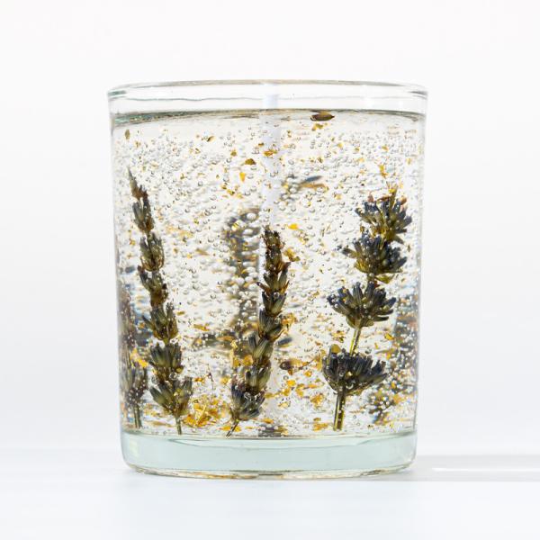 Quality Decorative Dried Flower Candles And Gel Wax Glass Jar Scented Candle for sale
