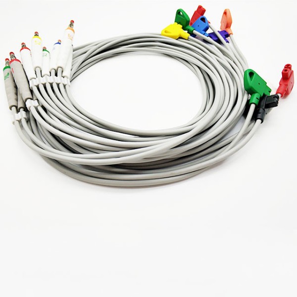 Quality Compatible HP Banana EKG Cables 10 Lead 4.0 AHA Machine Electrocardiograph for sale