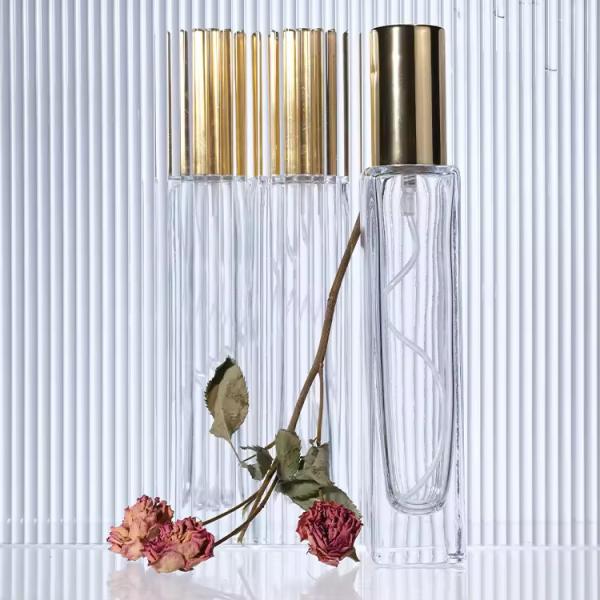 Quality Custom Logo 50ml Clear Square Glass Perfume Spray Diffuser Bottle for sale