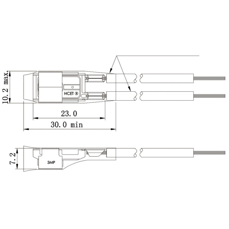 3MP Series Motor Protector side view