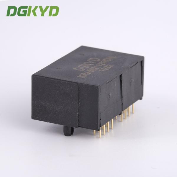 Quality 21.3mm Side Entry Tap Down 2 Port RJ45 Modular Jack Without Transformer for sale