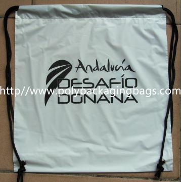 Quality Frosted CPE Plain Plastic Drawstring Backpack with Double Shoulders for sale