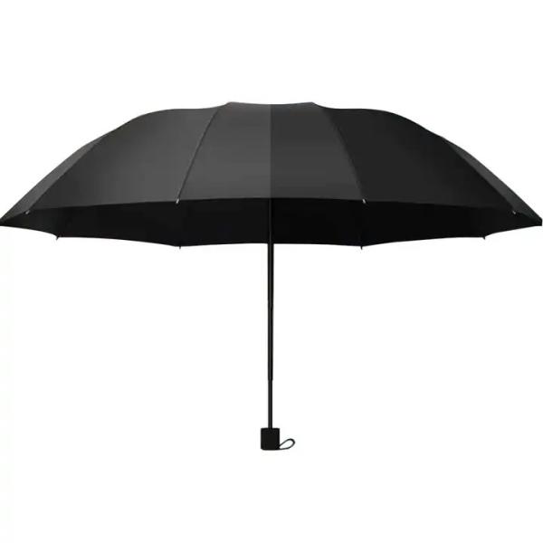 Quality Custom Black Wood Aluminum Hand Commerical Foldable Umbrella with Minimalism for sale