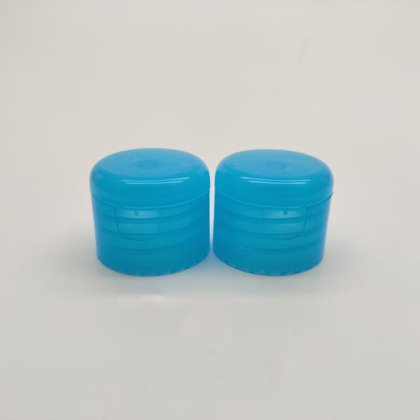 Quality Round Top 28/410 blue Plastic Flip Top Cap For Lotion Bottle for sale
