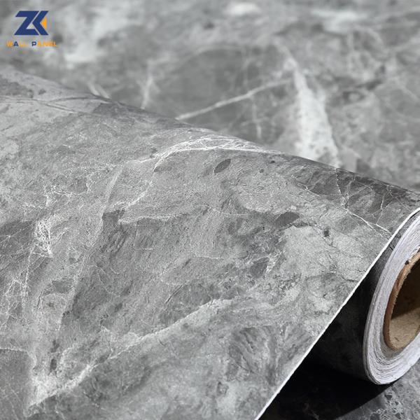 Quality Square Bamboo Charcoal Grey Marble PVC Cladding Panels OEM ODM for sale