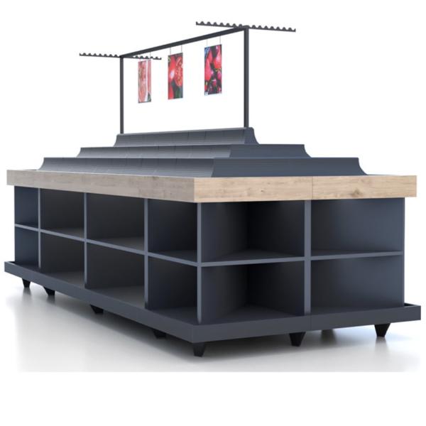 Quality 3 Tier Supermarket Fruits And Vegetables Display Racks Shelf Units Food for sale