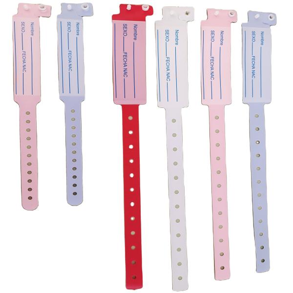 Quality Hospital Patients PVC Medical ID Bracelet Wristband with 250*25mm and 170*18mm Sizes for sale