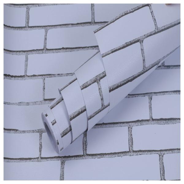 Quality Vinyl Embossed 3D Brick Stone Wallpaper DIY 3D Effect Brick Stone Wallpaper for sale