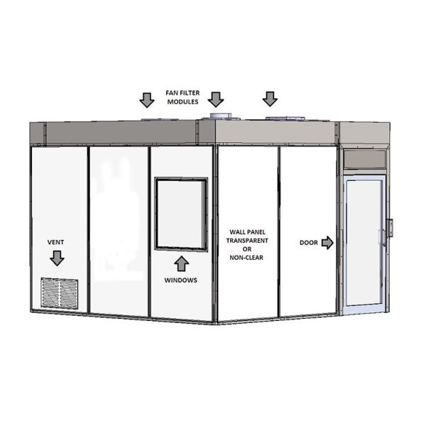 Quality Hospital Lab Modular Cleanroom Enclosure Dust Free for sale