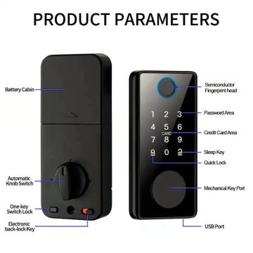 Quality Deadbolt Smart Code Lock Full Automatic Fingerprint Code Card Tuya WiFi Unlock for sale