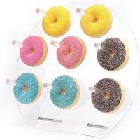 Quality Lovely Oval Shape Acrylic Holder POS Acrylic Donut Stand For Dessert Cake for sale