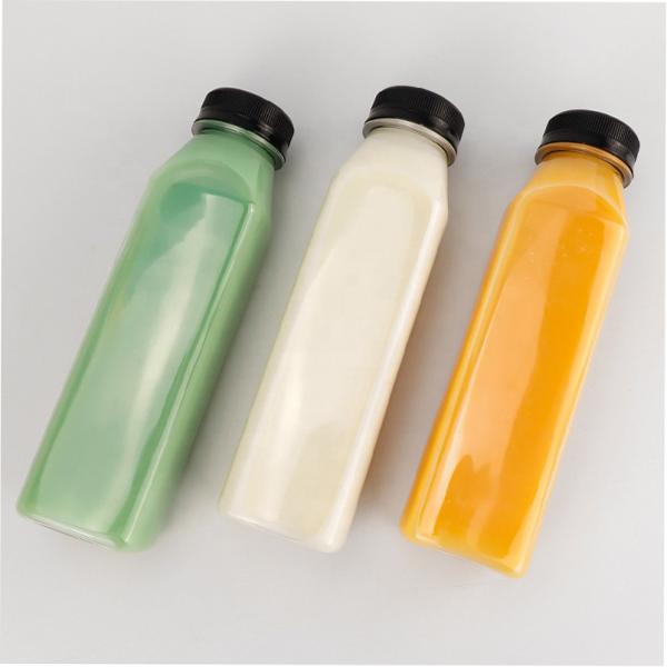 Quality 12oz Empty PET Plastic Juice Bottles With Screw Cap For Beverage for sale