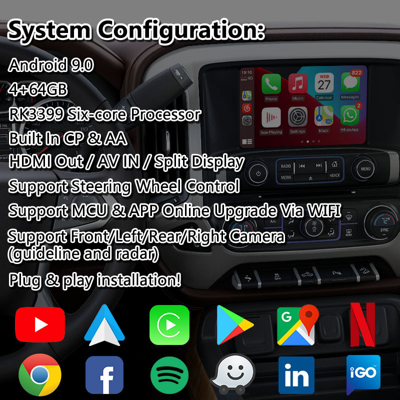 Quality Chevrolet Silverado Android Carplay Multimedia Interface With Wireless Android for sale