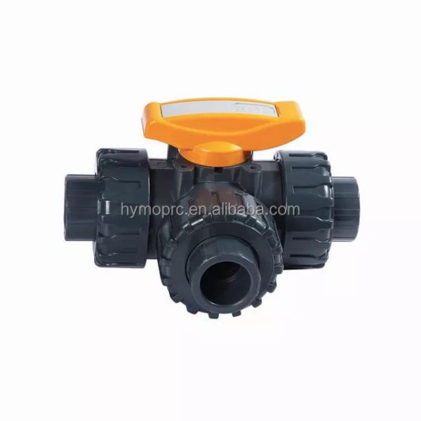 Quality Plumbing Manufacture Plastic 2 Inch 3 Way PVC Ball Valve with Socket End Pressure 1.0MPA for sale